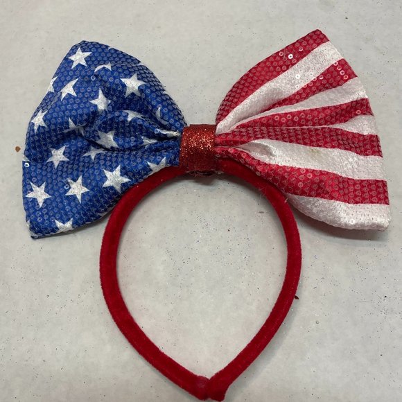 Accessories | Girls Patriotic Head Band Red White And Blue Flag On Red ...